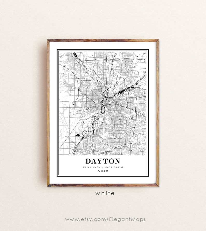 Dayton Ohio Map Dayton OH Map Dayton City Map Dayton Print - Etsy
