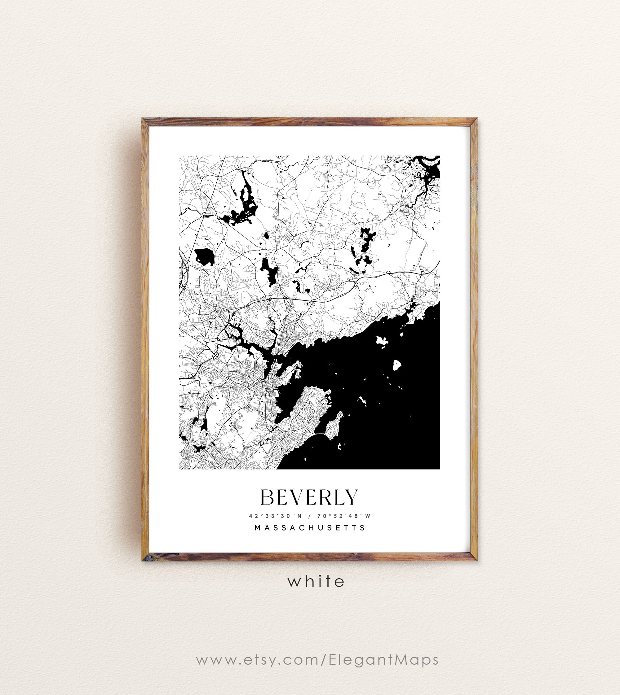 Beverly Massachusetts Map Beverly MA Map Beverly City Print - Etsy