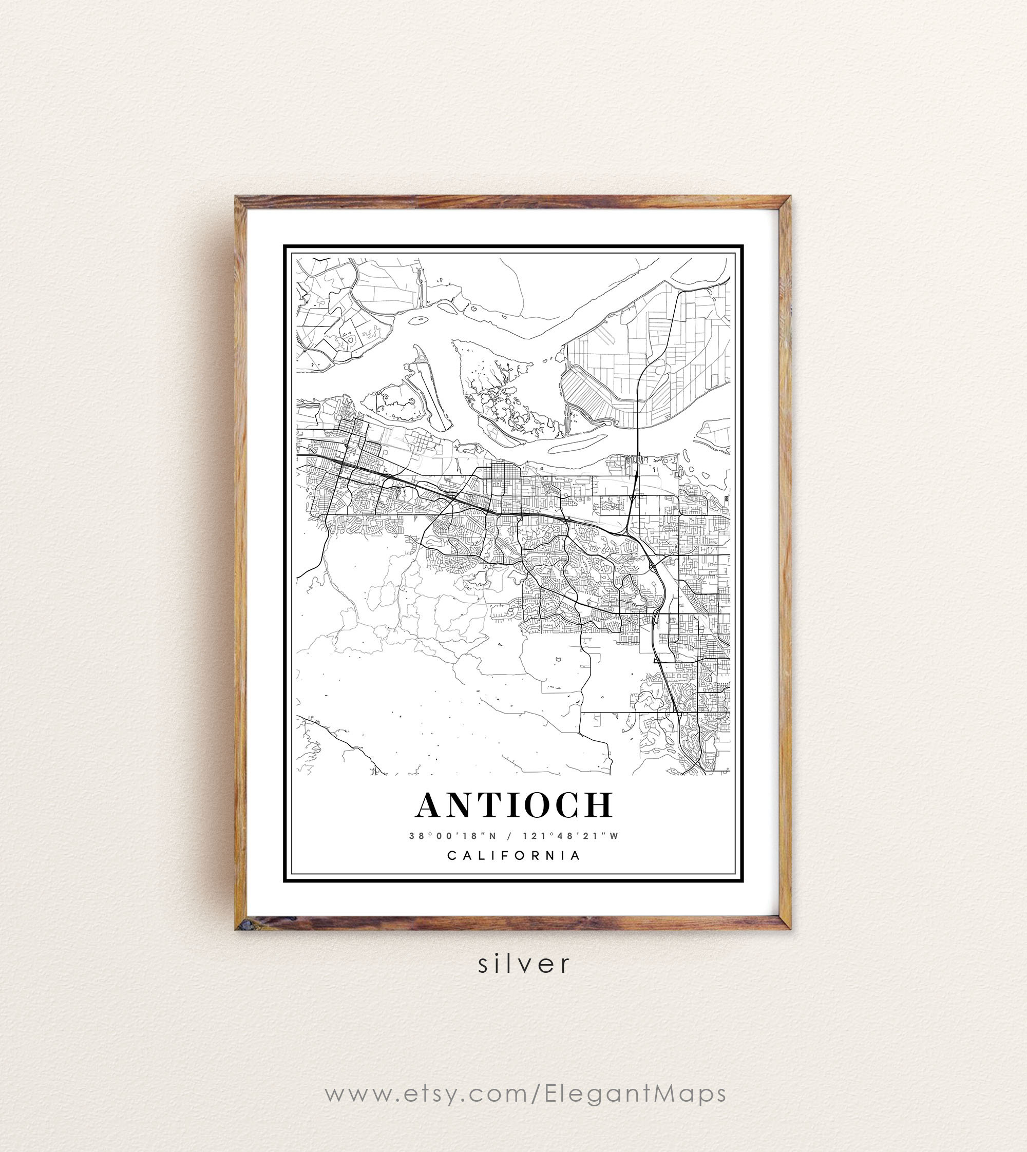 Antioch California Map Antioch CA Map Antioch City Map - Etsy