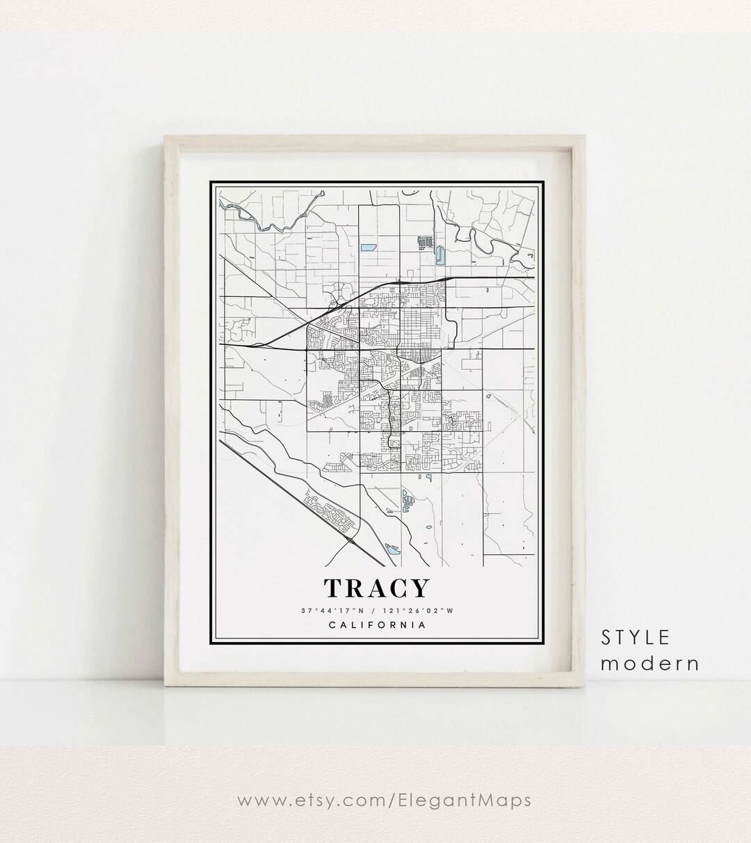 Tracy California Map, Tracy CA Map, Tracy City Map, Tracy Print, Tracy ...
