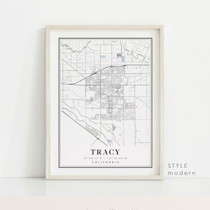 Tracy California Map, Tracy CA Map, Tracy City Map, Tracy Print, Tracy ...