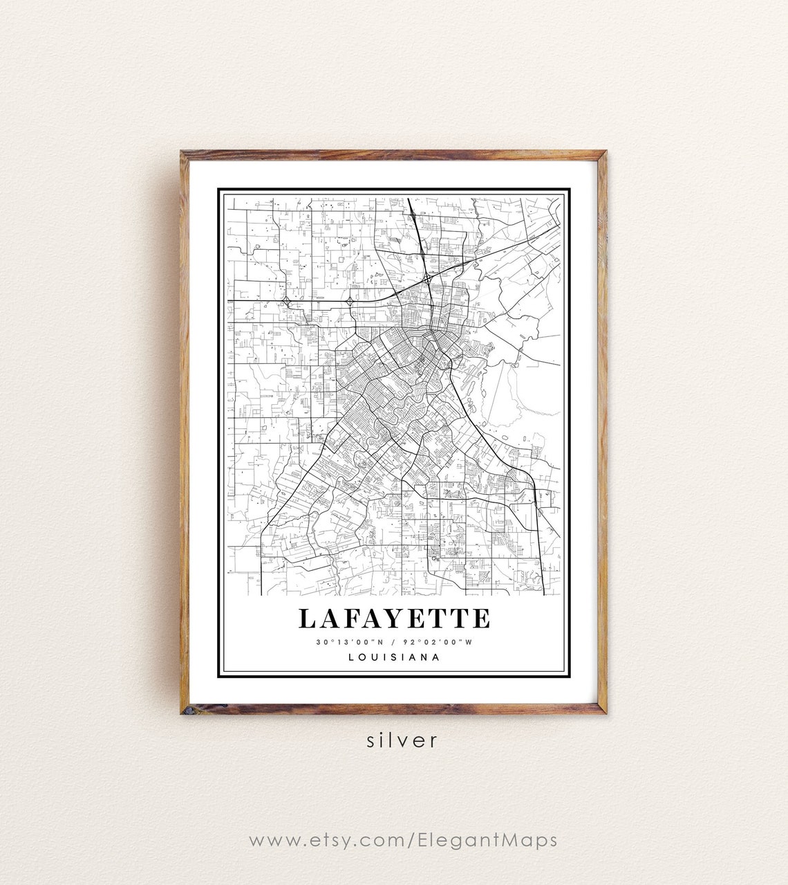 Lafayette Louisiana Map Lafayette LA Map Lafayette City Map - Etsy