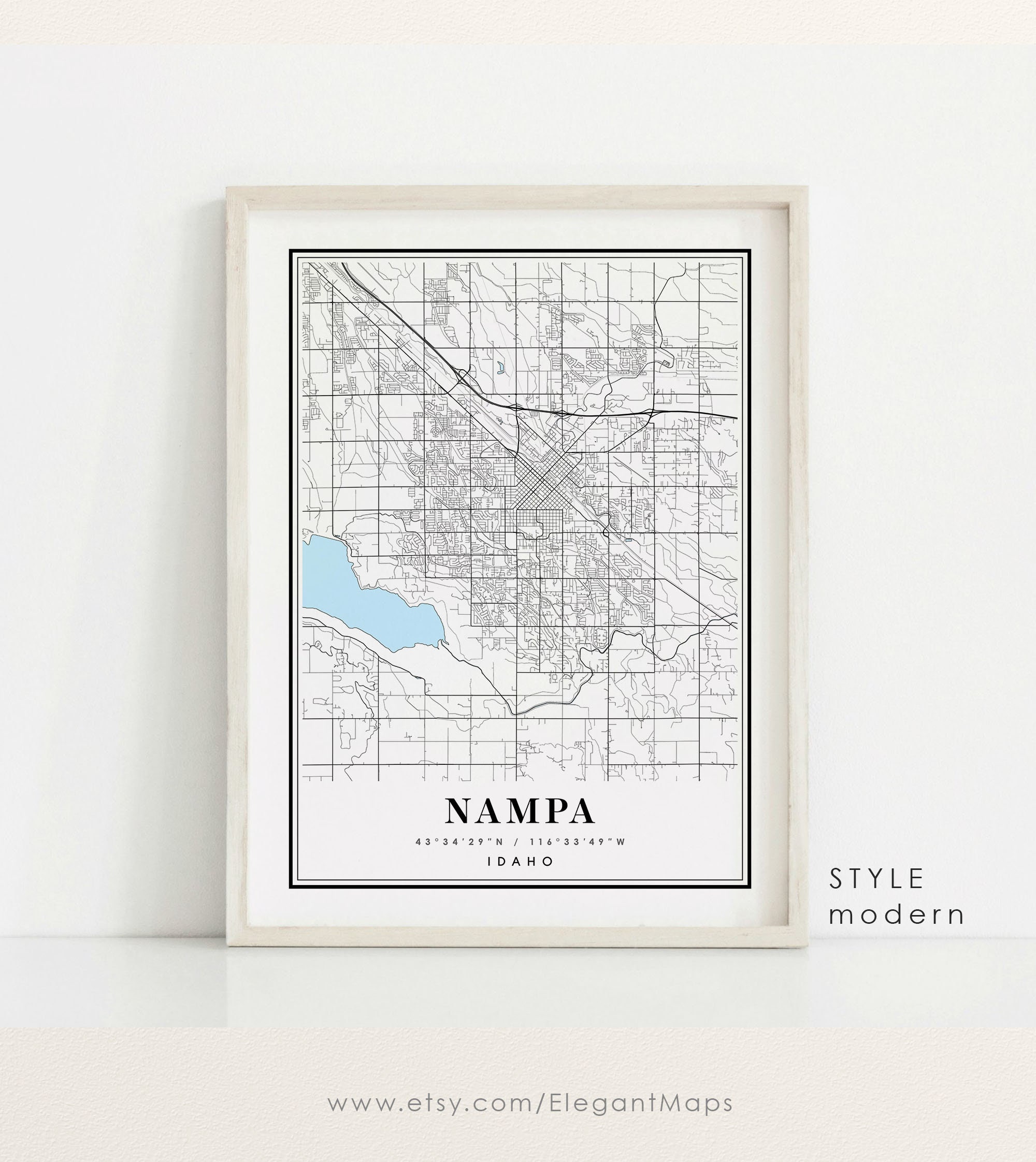 Nampa Idaho Map Nampa ID Map Nampa City Map Nampa Print | Etsy