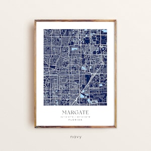 Margate Florida Map Margate FL Map Margate City Print | Etsy