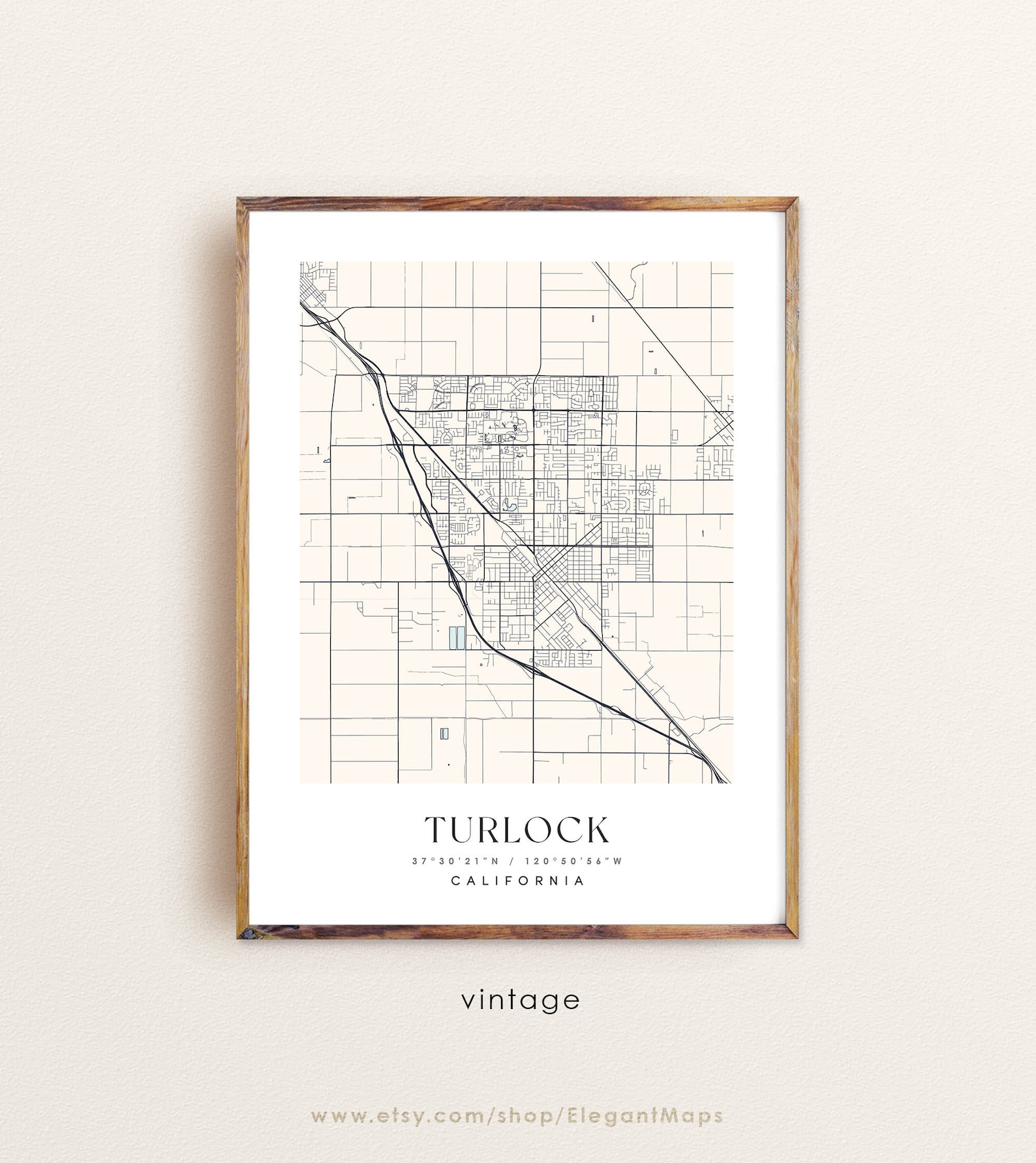 Turlock California map Turlock CA map Turlock city print | Etsy
