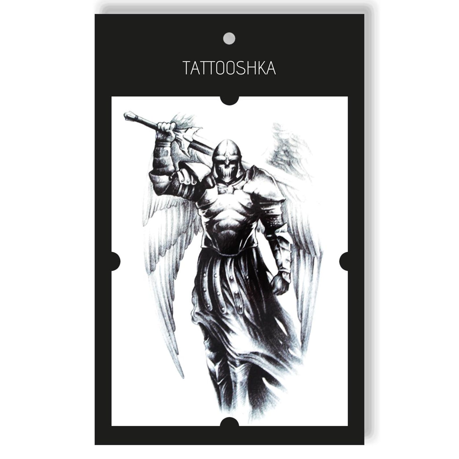 Archangel Warrior Temporary Tattoo | Guardian Angel Tattoo | Waterproof ...