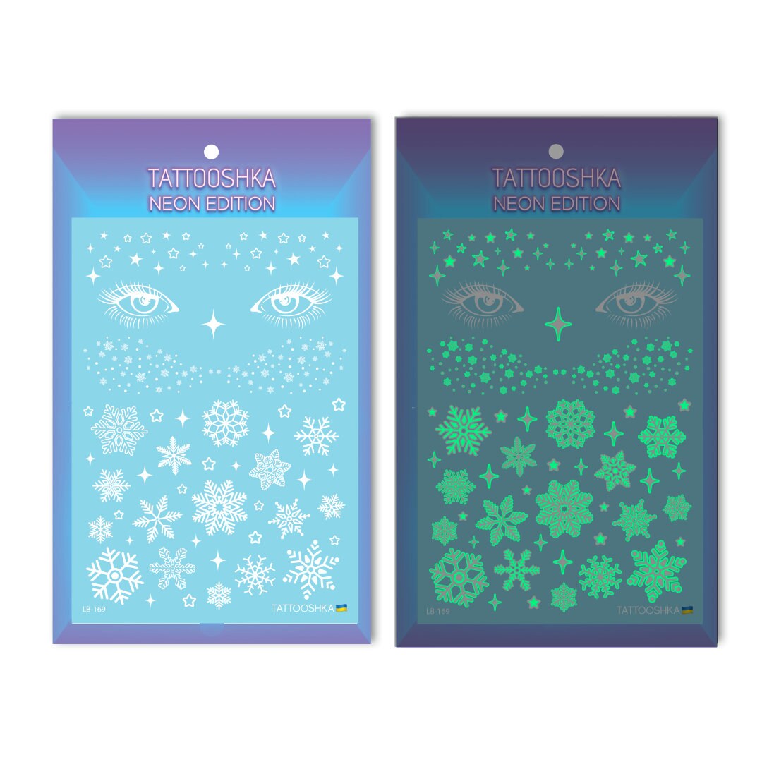 Temporary Tattoo | Snowflake Temporary Tattoo | Christmas Makeup ...