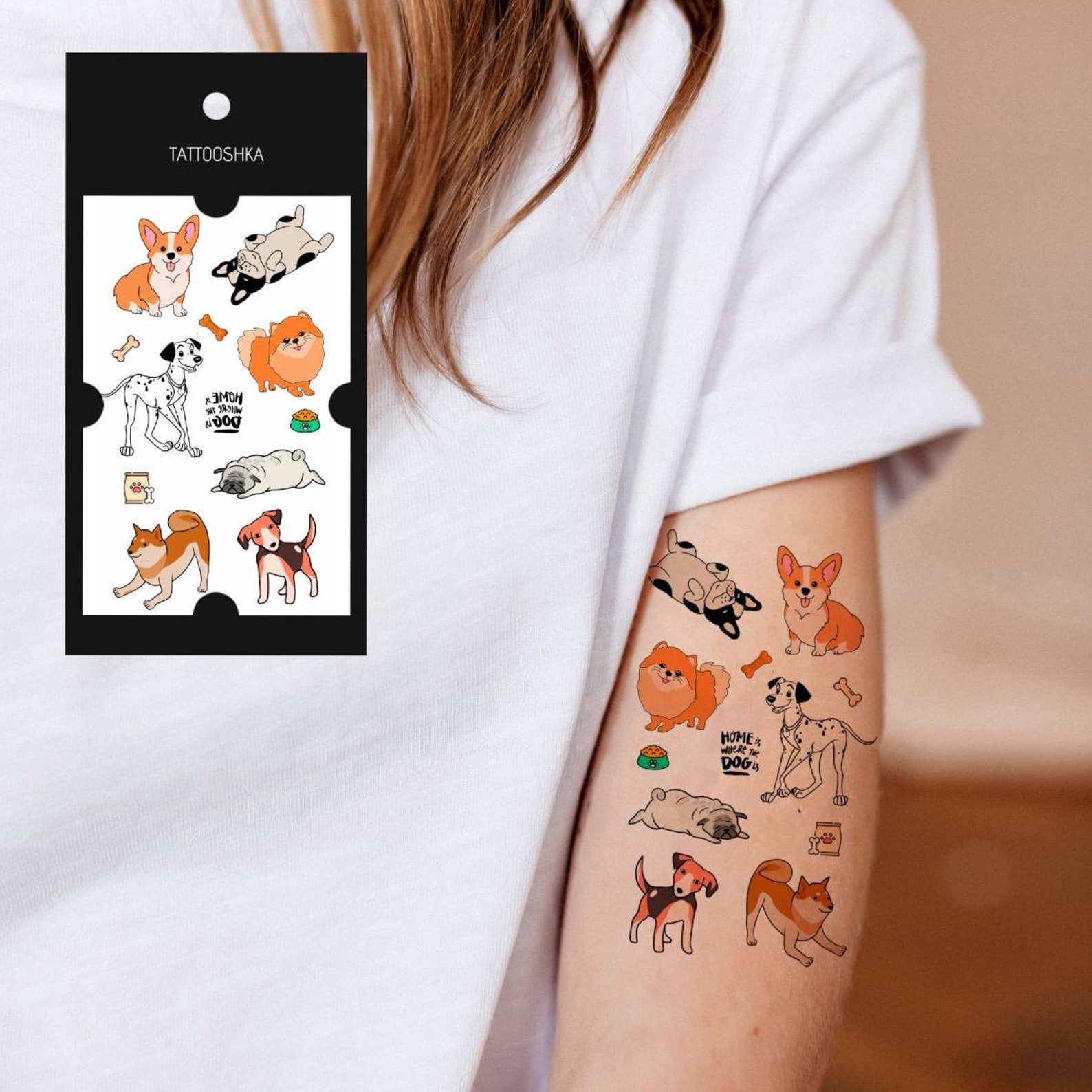 Temporary Dog Tattoo for Kids | Birthday Party Kids Tattoo | Dog ...
