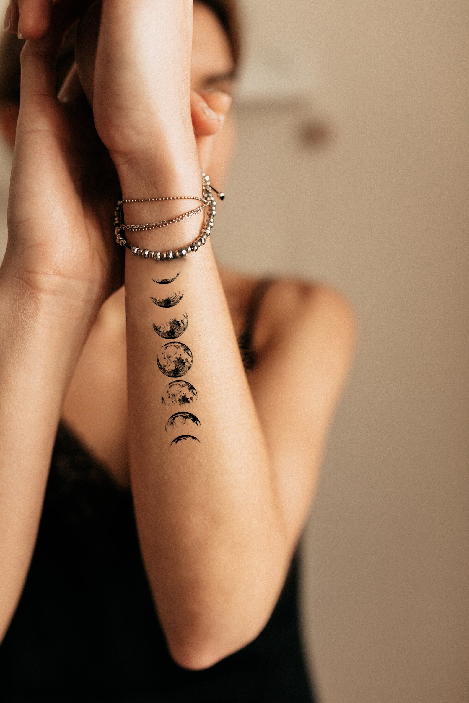 2 Temporary Tattoo Moon and Planets | Space Temporary Tattoo | Women ...