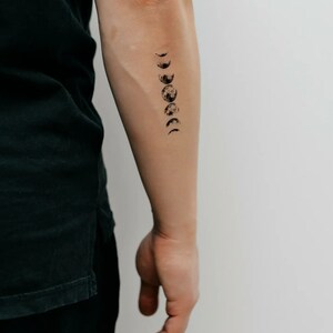 2 Temporary Tattoo Moon and Planets | Space Temporary Tattoo | Women ...