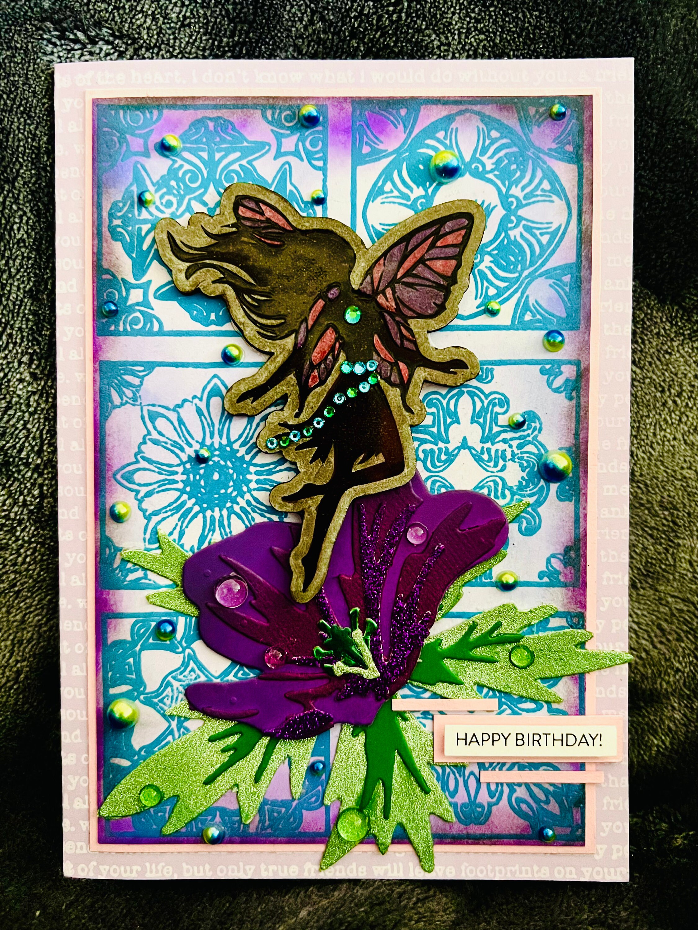 Fairy Atop a Geranium Birthday Greeting Card With Laser-engraved ...
