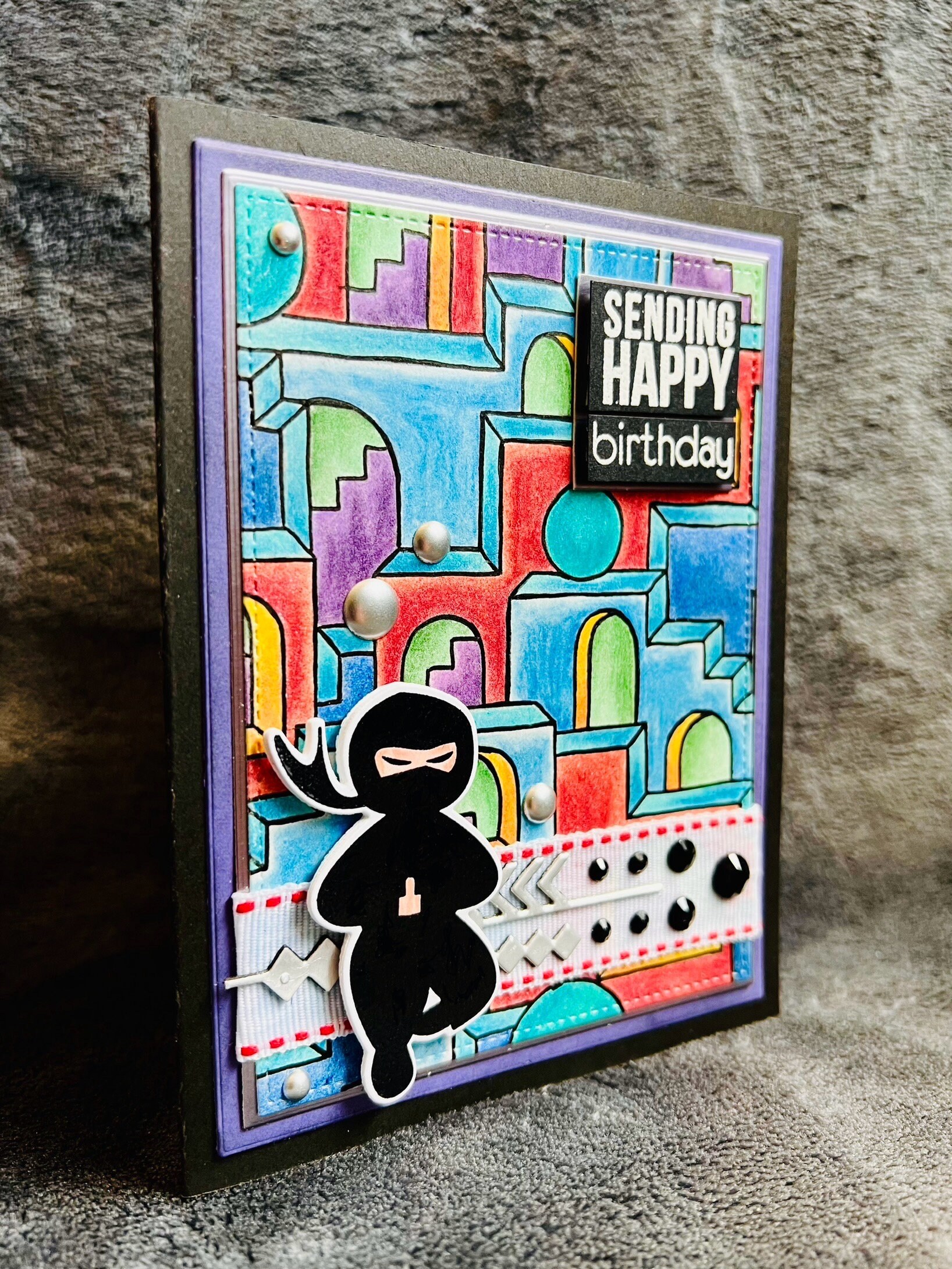 Meditating Ninja Birthday Card, Peaceful Warrior Celebration, Unique ...