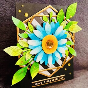 Blue Daisy Have a Blessed Day Card - Etsy