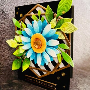 Blue Daisy Have a Blessed Day Card - Etsy