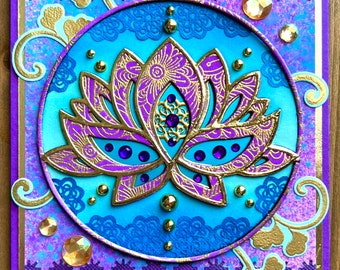 Golden Lotus Card - Etsy