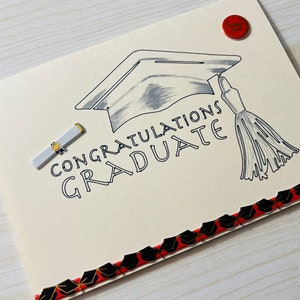 Graduate Cap and Diploma Accents Congratulations Card - A Commemorative ...