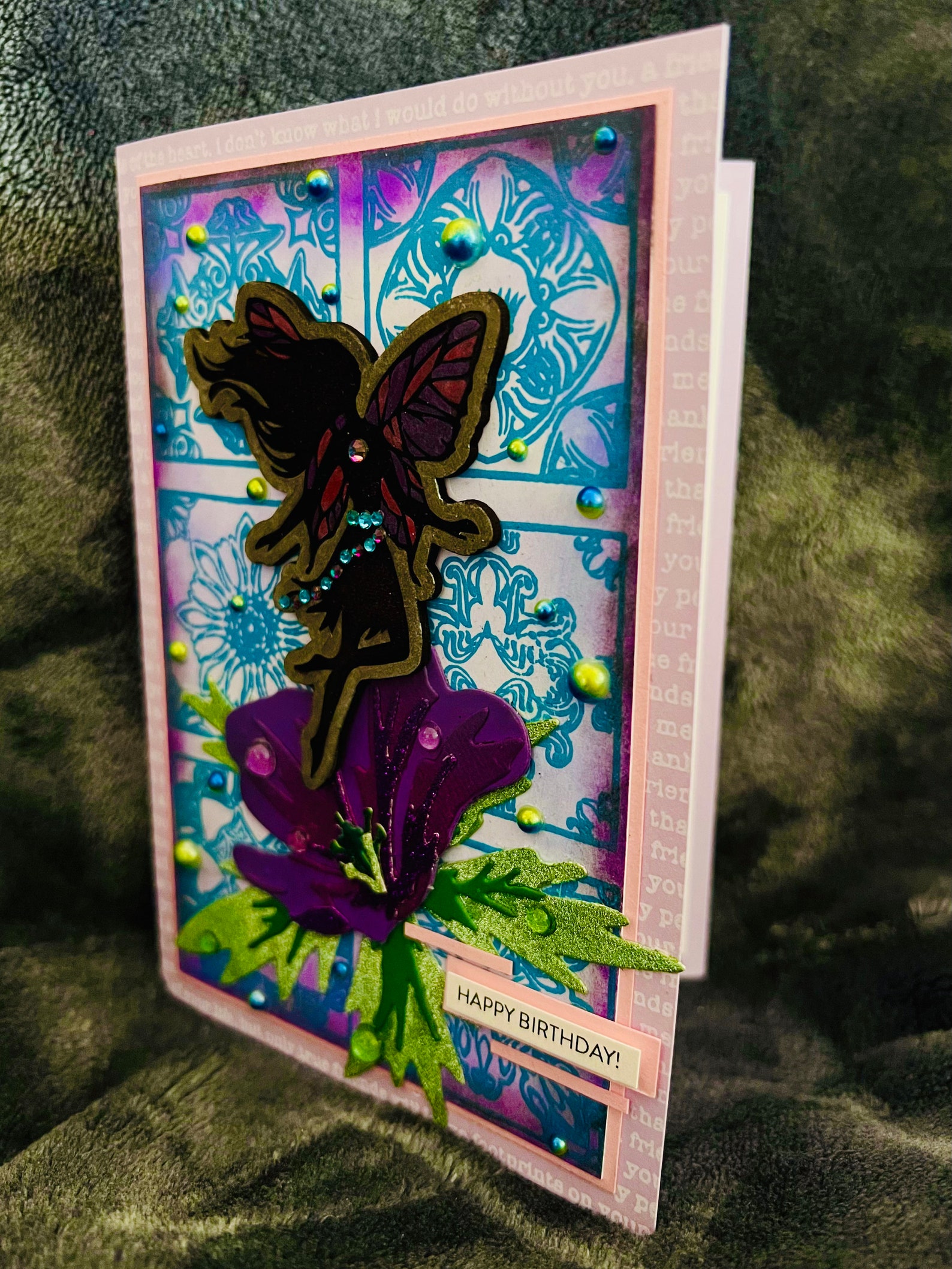 Fairy Atop a Geranium Birthday Greeting Card With Laser-engraved ...
