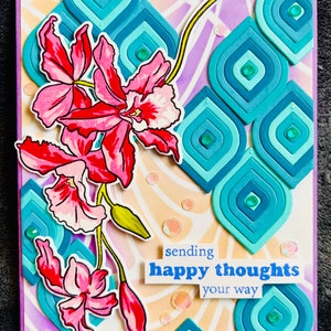 Sending Happy Thoughts Cattleya Card - Etsy