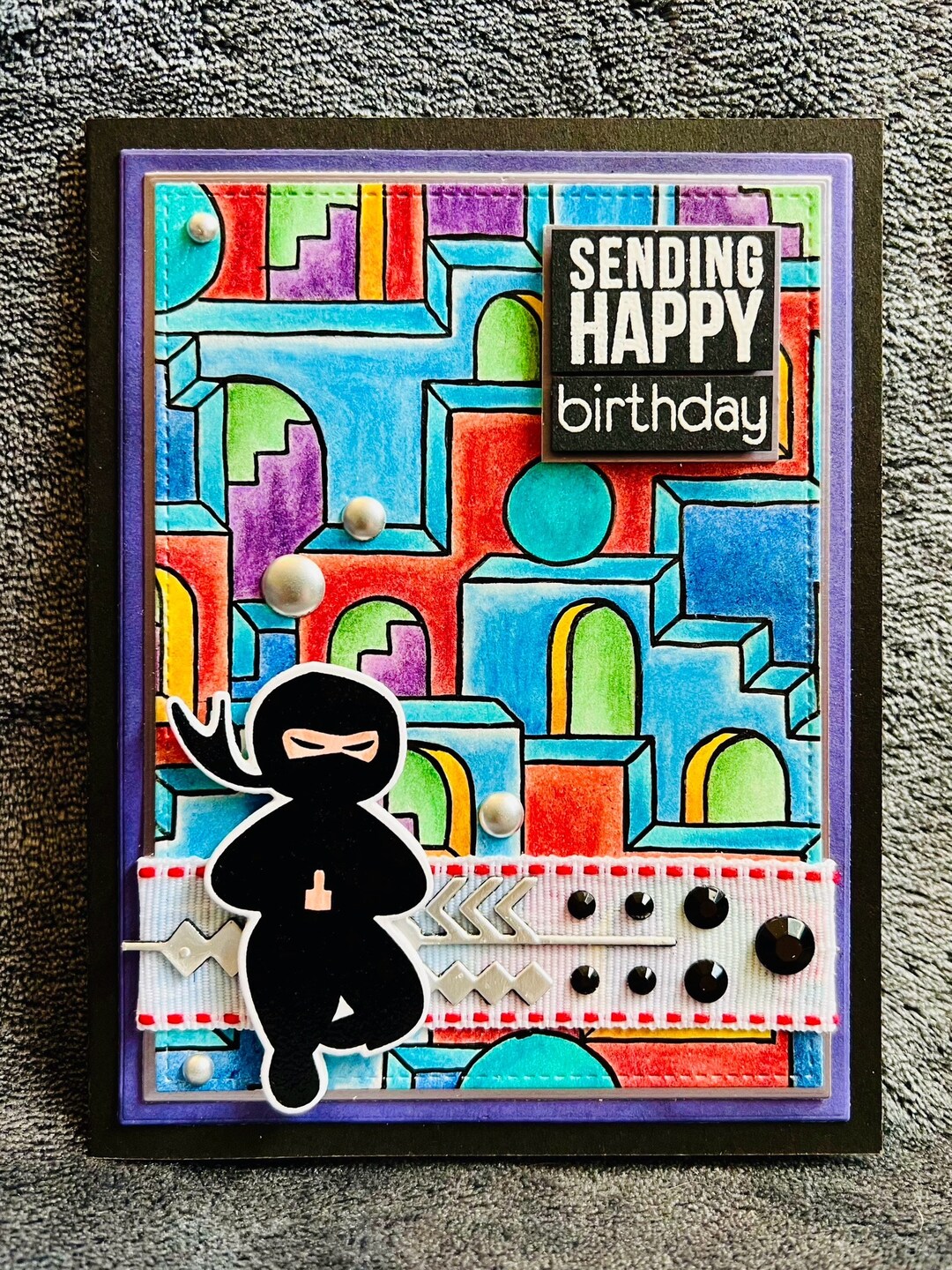 Meditating Ninja Birthday Card, Peaceful Warrior Celebration, Unique ...