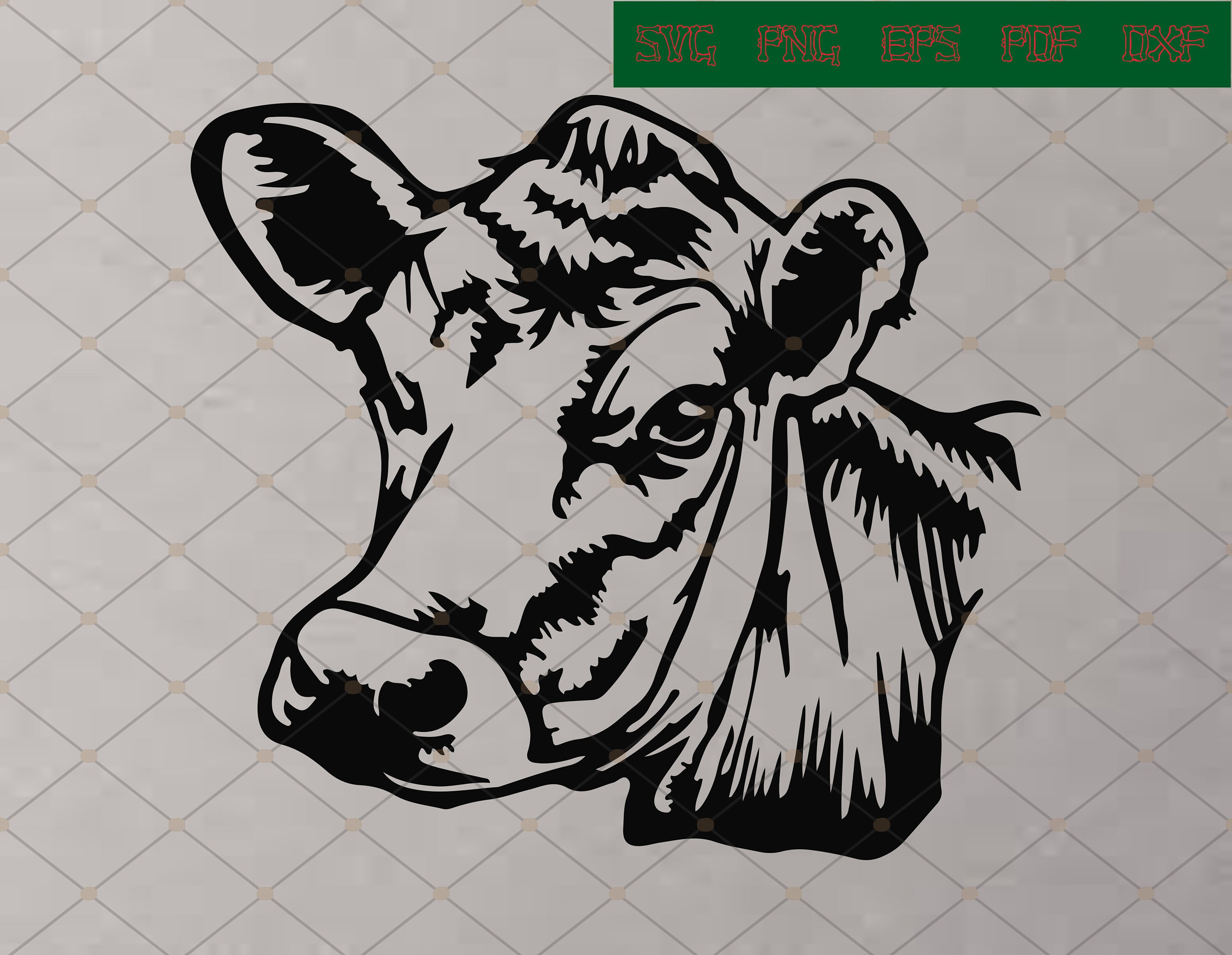 Cow SVG Cow face svg Farm svg Heifer svg Cow head svg | Etsy