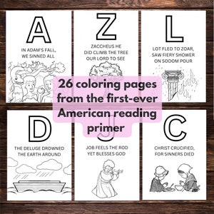 New England Primer Alphabet Coloring Sheets - Etsy