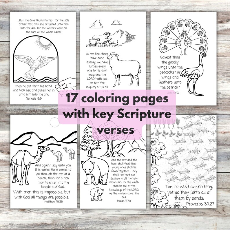 Animals in the Bible Coloring Printable - Etsy