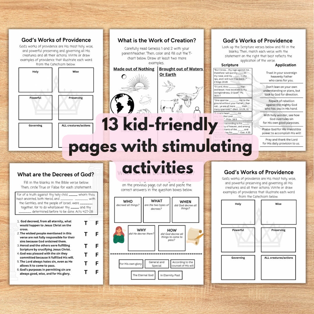Westminster Shorter Catechism QUESTIONS 7-12 Activities - Etsy