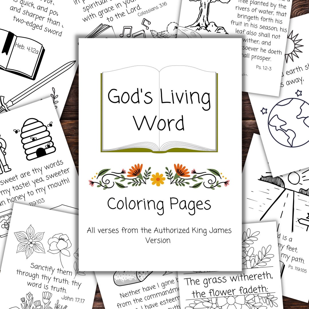 God's Living Word Coloring Printable - Etsy