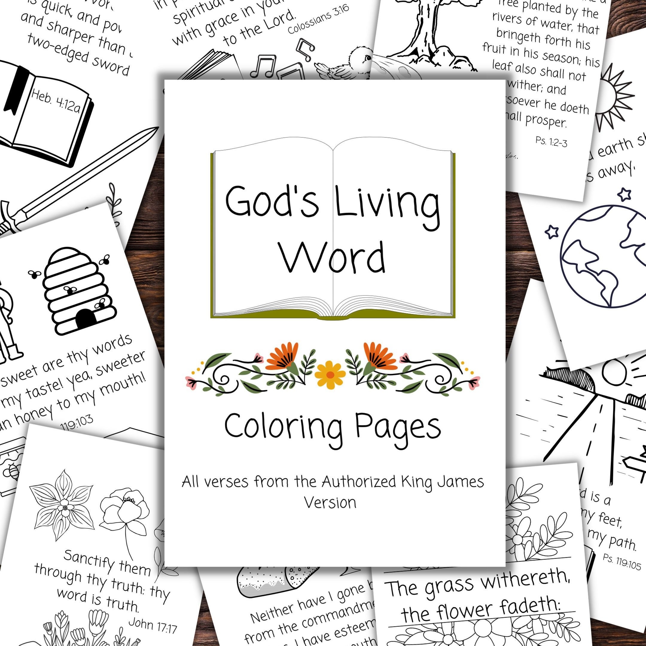 God's Living Word Coloring Printable - Etsy