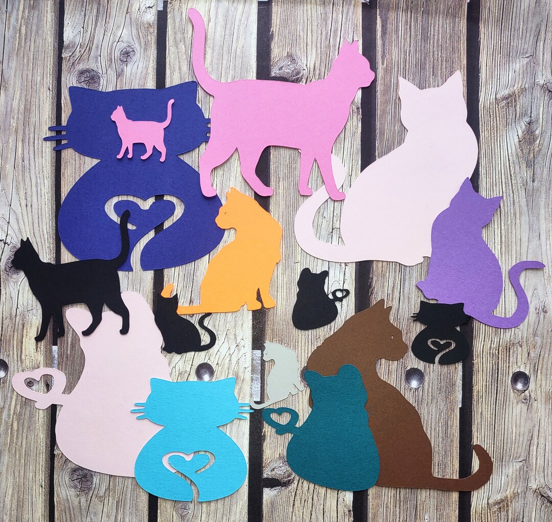 Paper Die Cut Cats for Card Making, School/classroom Projects, Table ...