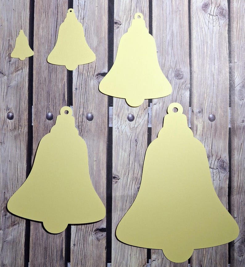 Bell Paper Cutouts – Christmas Bell, Holiday Shapes, Cardstock Die Cuts ...