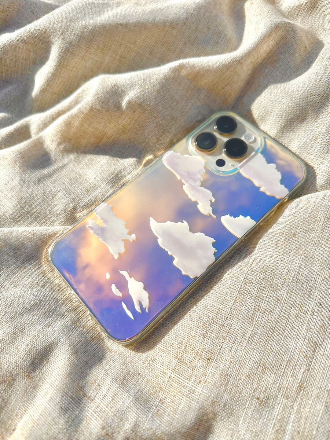 Aesthetic Holographic Cute Clouds Patterns - IMD Iridescent Laser Color ...