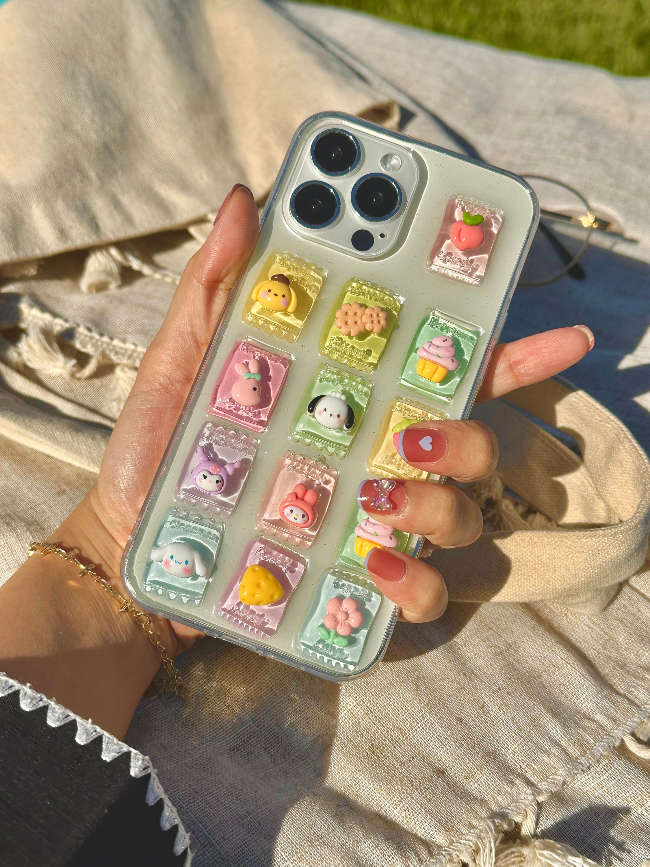 3D Cute Japanese Kawaii Snack Fruit Dessert Cake Phone Case Hello Kitty ...