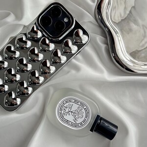 3D Silver Chrome Love Heart Pattern Case - Etsy