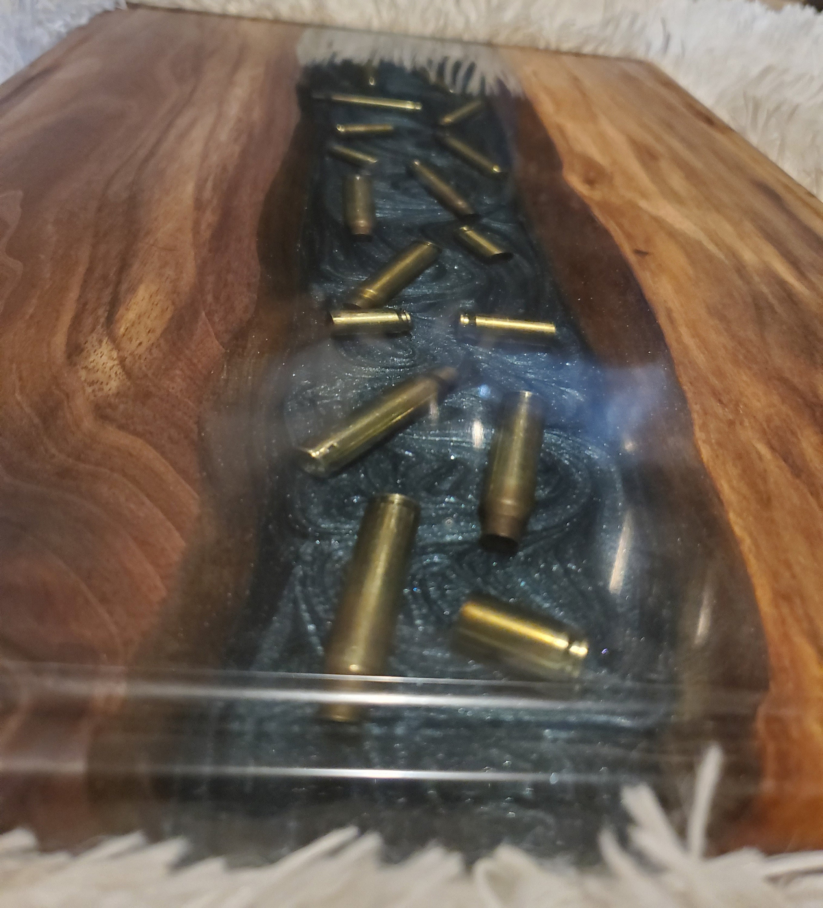 Bullet Casing Infused Black Walnut and Epoxy Charcuterie Board | Etsy