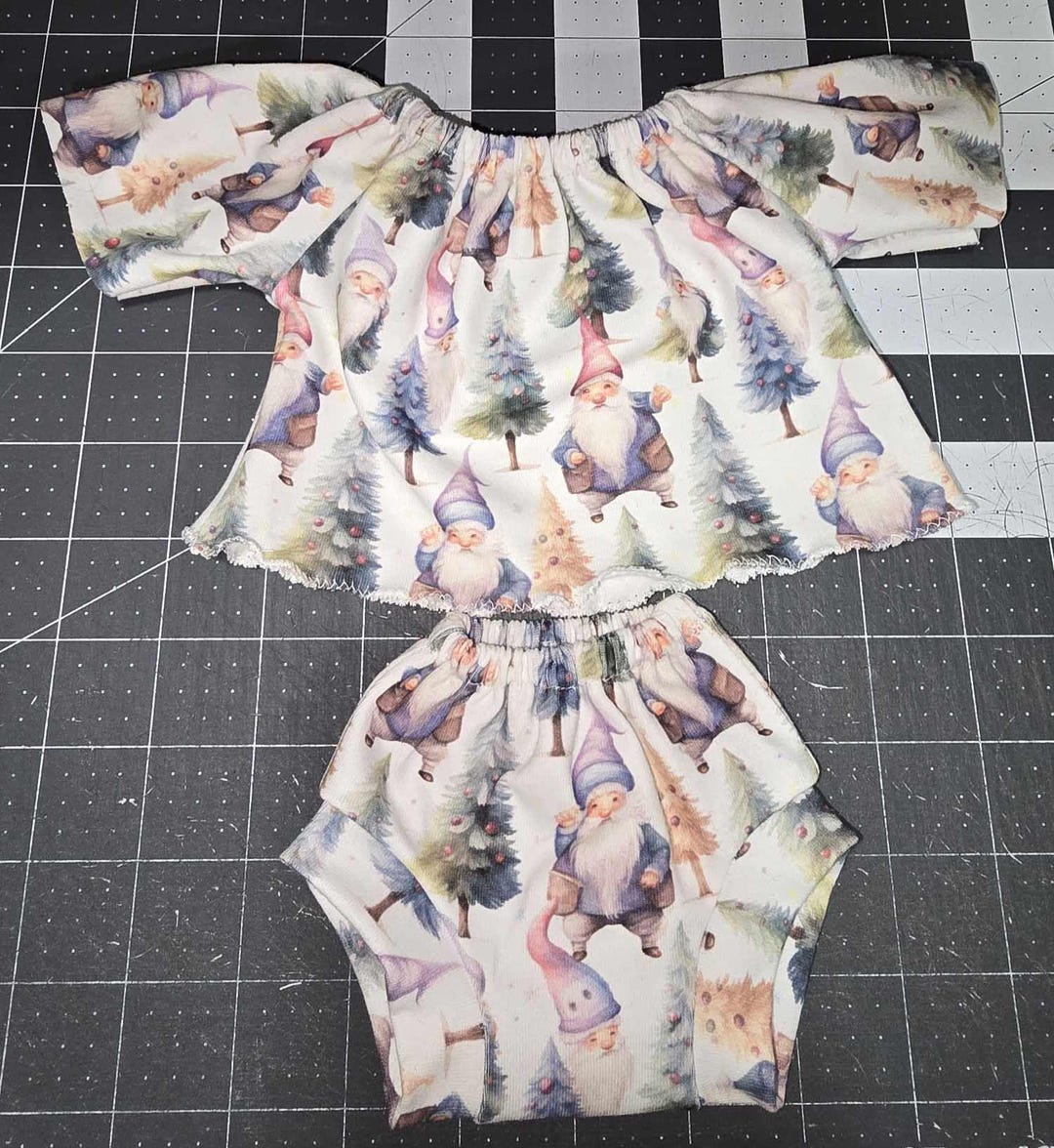 10-11 mini Pastel Floral Birds Flare Sleeve Outfit W/ Bow for Reborn ...