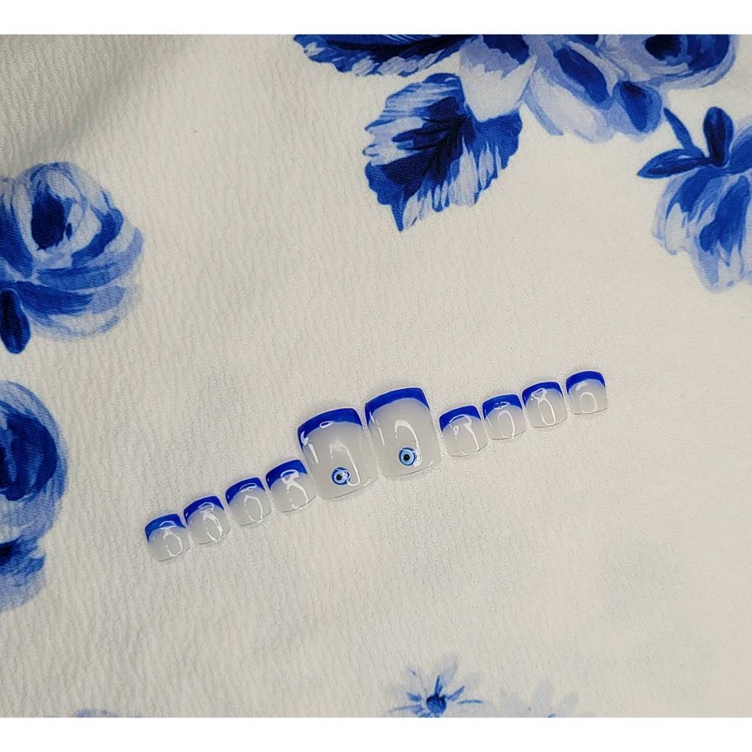 Evil Eye Custom Made Press on Toe Nails - Etsy