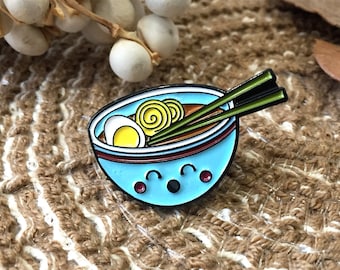 Super Cute RAMEN NOODLE PINS Kawaii Food Happy Blue Bowl - Etsy