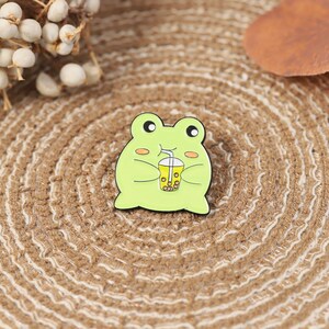 Kawaii Frog Pins Juice Pin Cartoon Pins Hard Enamel Pins Hat Pins ...