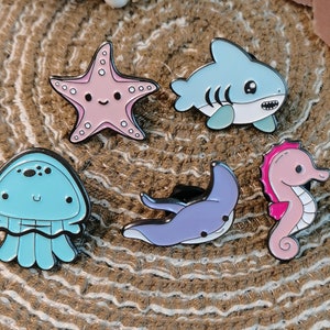 Jellyfish Starfish Ocean Animal Pins Sea Horse Brooch Sea Life - Etsy