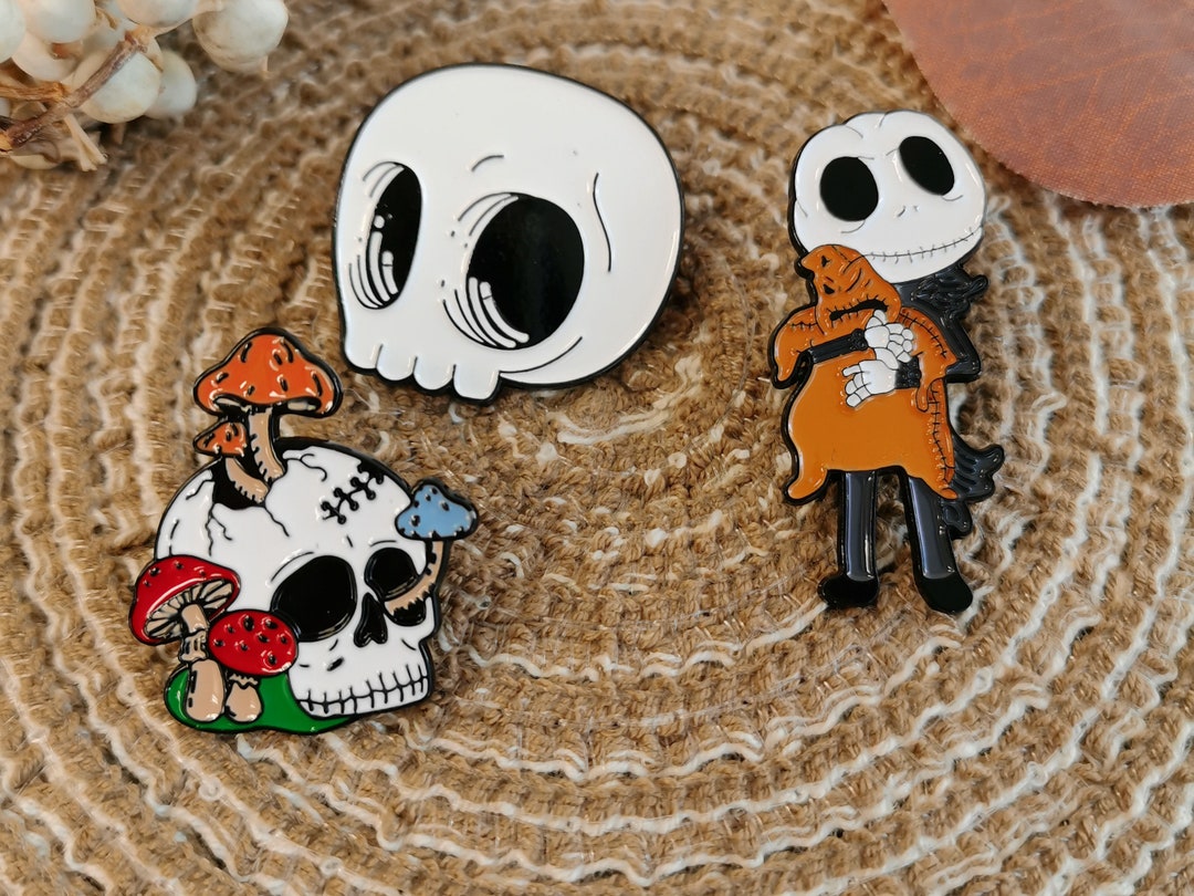 Cute Skull Pin Skeleton Enamel Pins Hard Enamel Pins Hat Pins - Etsy