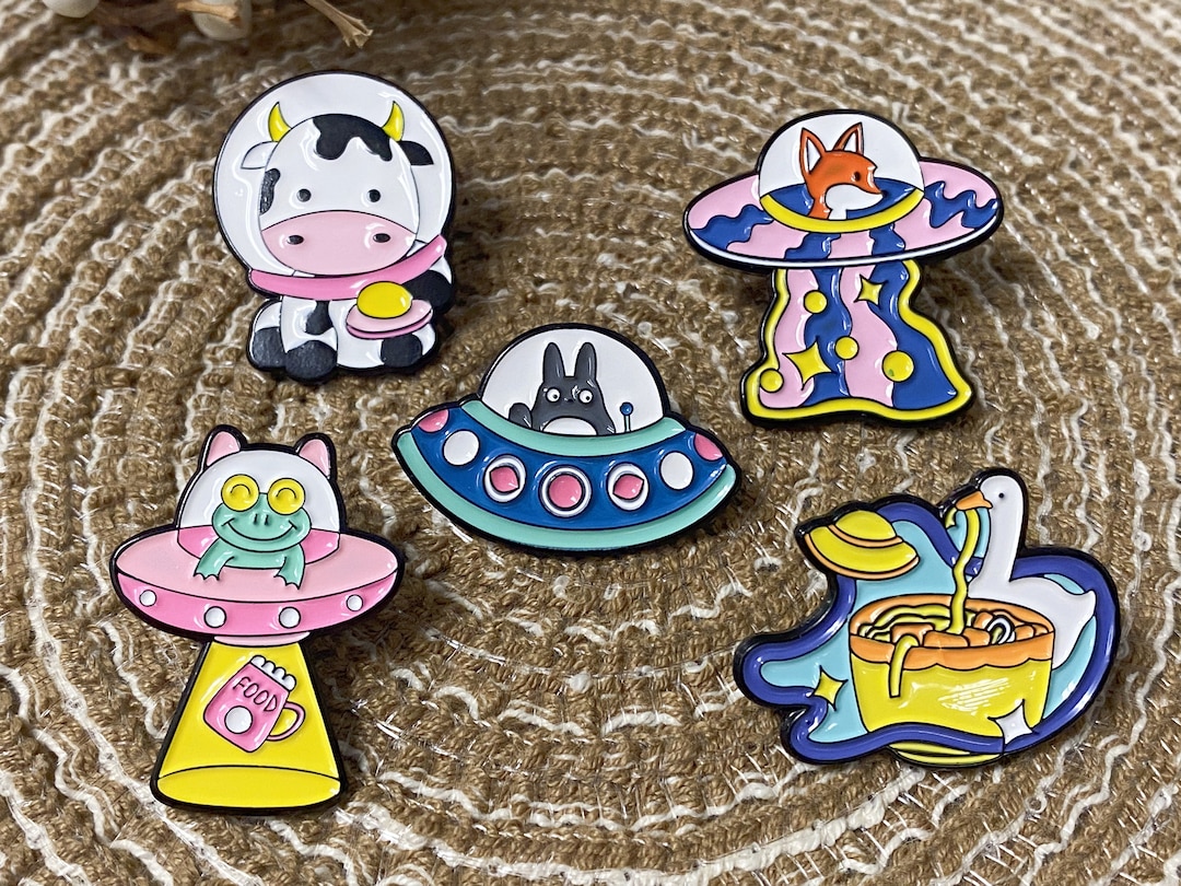 Animal Astronaut Enamel Pin UFO Collection Hard Enamel Pins - Etsy