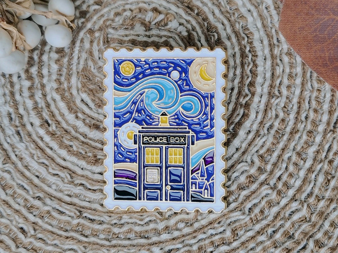 Tardis Van Gogh Starry Night Stamp Pins Hard Enamel Pins Hat Pins ...