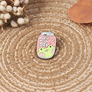 Kawaii Frog Pins Juice Pin Cartoon Pins Hard Enamel Pins Hat Pins ...