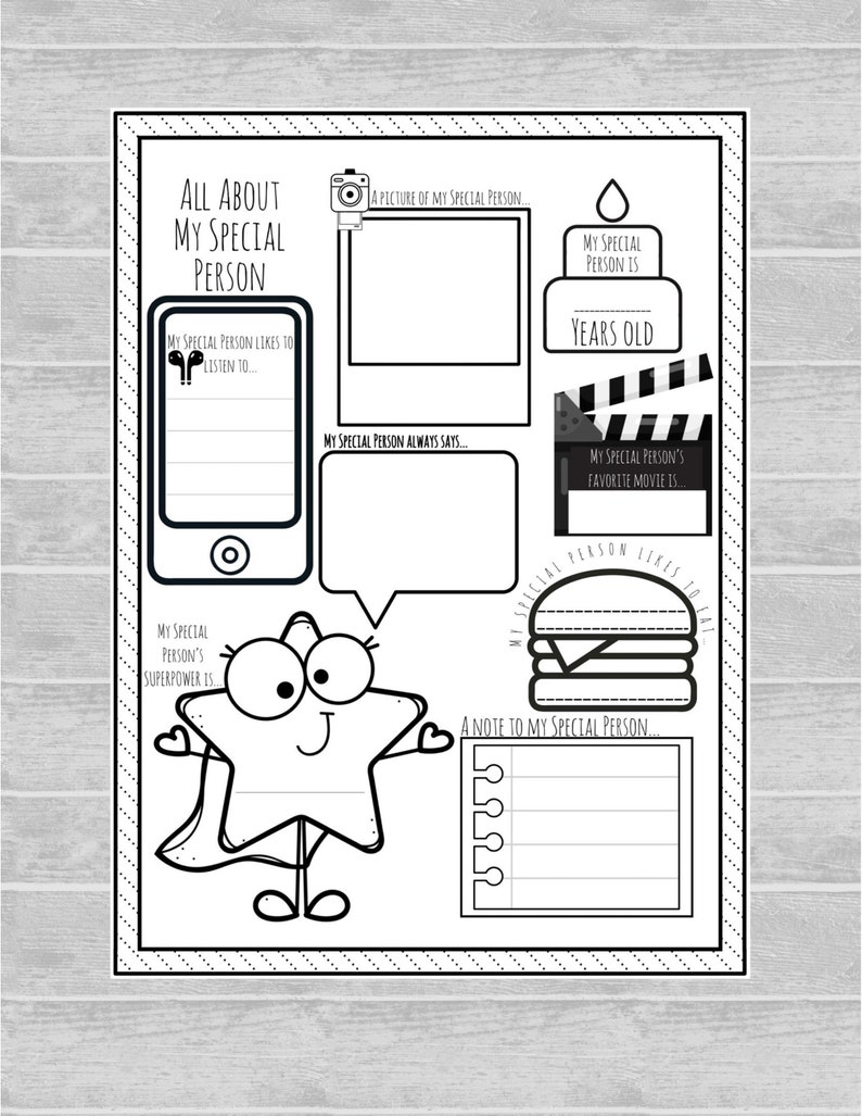 All About My Special Person Fathers Day Teacher Resource - Etsy Australia