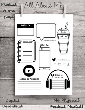 EDITABLE Student About Me All About Me Printable Back to - Etsy Canada