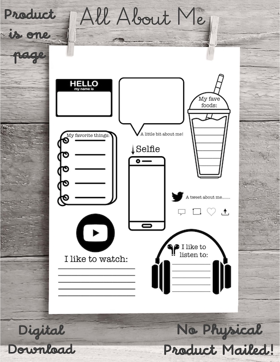 Printable All About Me Poster Template