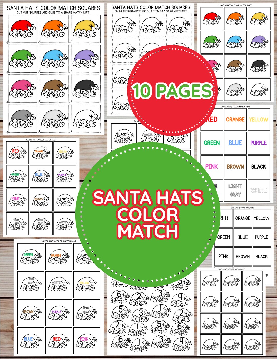 Christmas Activity Color Match Game Homeschool Activity Teacher ...
