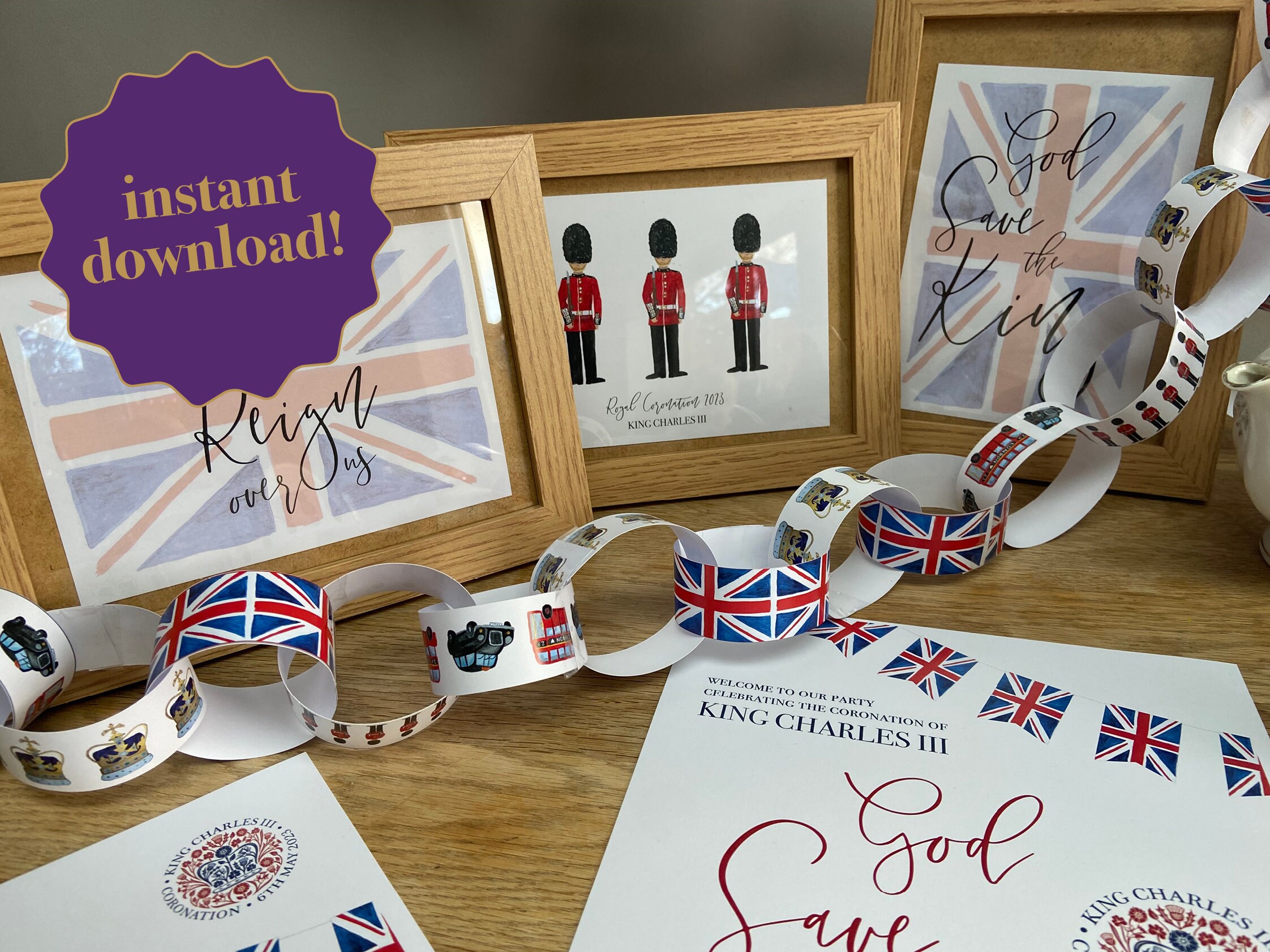 London Style Party Decorations Paper Chain Banner Kids Crafts for ...