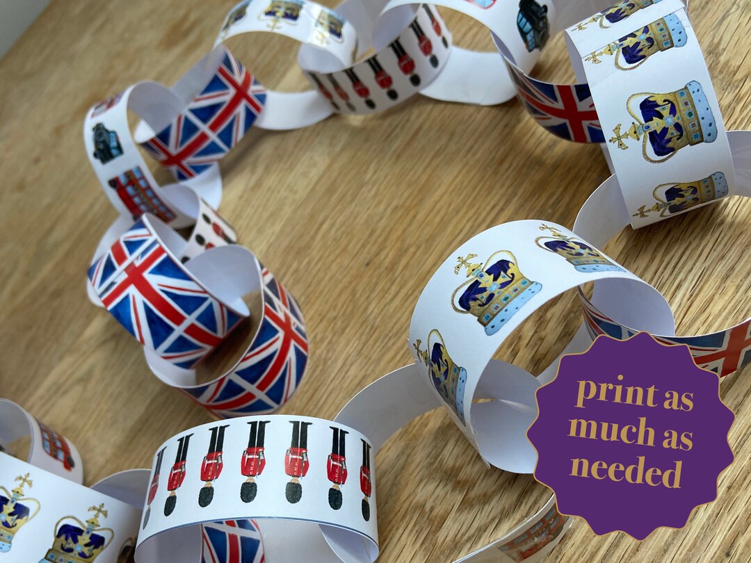 London Style Party Decorations Paper Chain Banner Kids Crafts for ...